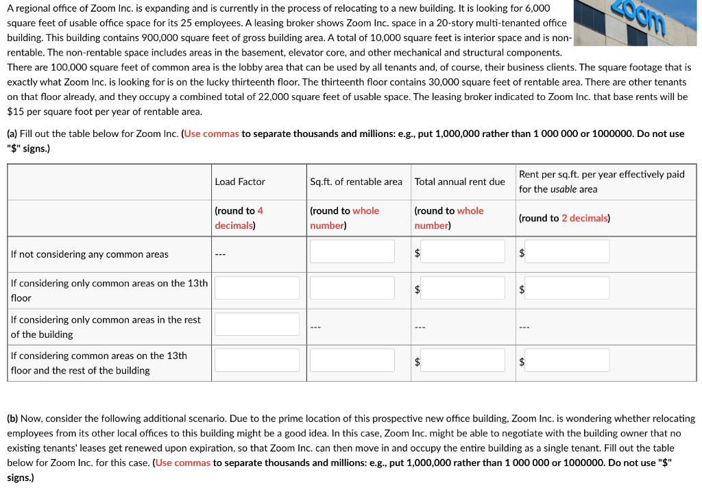 A regional office of Zoom Inc. is expanding and is | Chegg.com