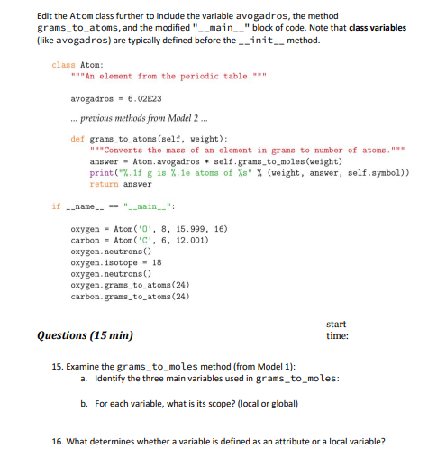 Solved Model 1 Attributes and Methods Previously you have | Chegg.com