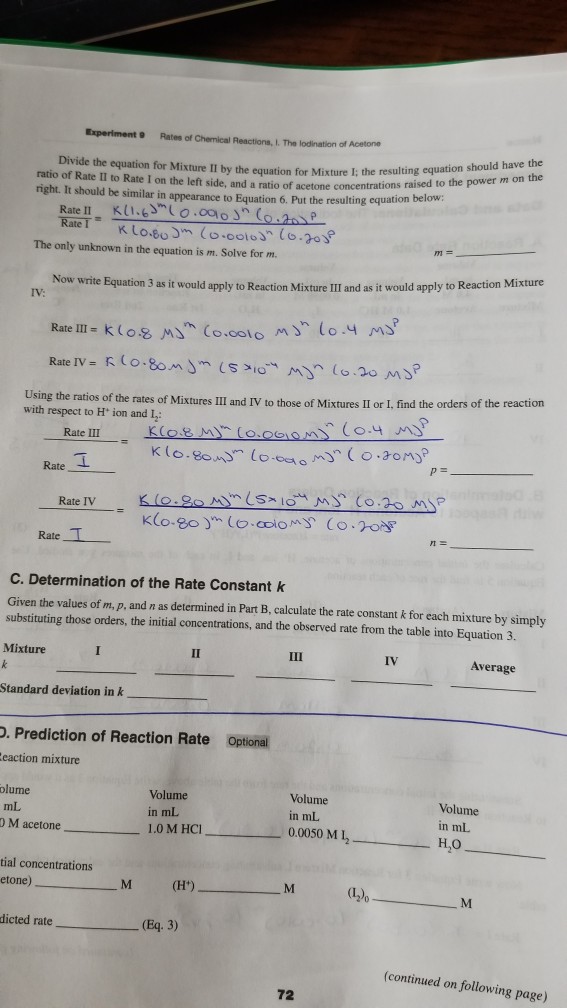 Solved Name Section Experiment 9 Data and Calculations: The | Chegg.com