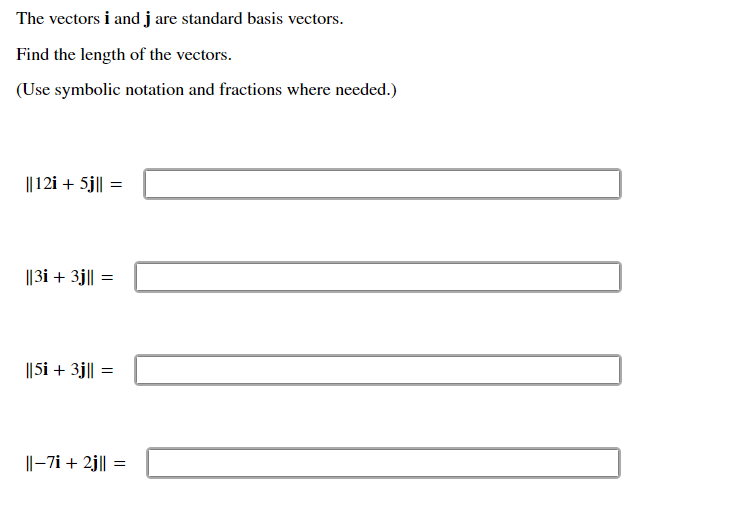 Solved The vectors i and j are standard basis vectors. Find | Chegg.com