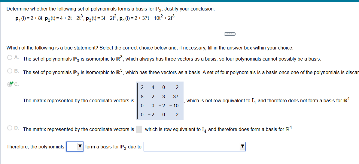 Solved Determine whether the following set of ﻿polynomials | Chegg.com