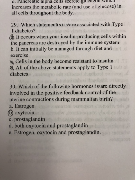 Solved d. Pancreatic alpha cells secrete glucagn wcn | Chegg.com