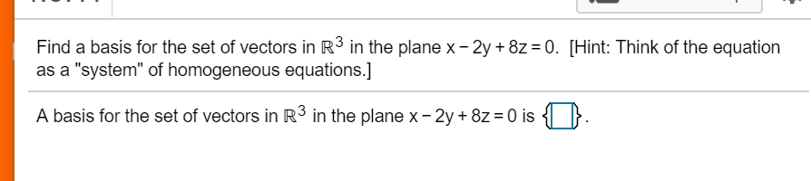 Solved Find a basis for the set of vectors in R3 in the | Chegg.com