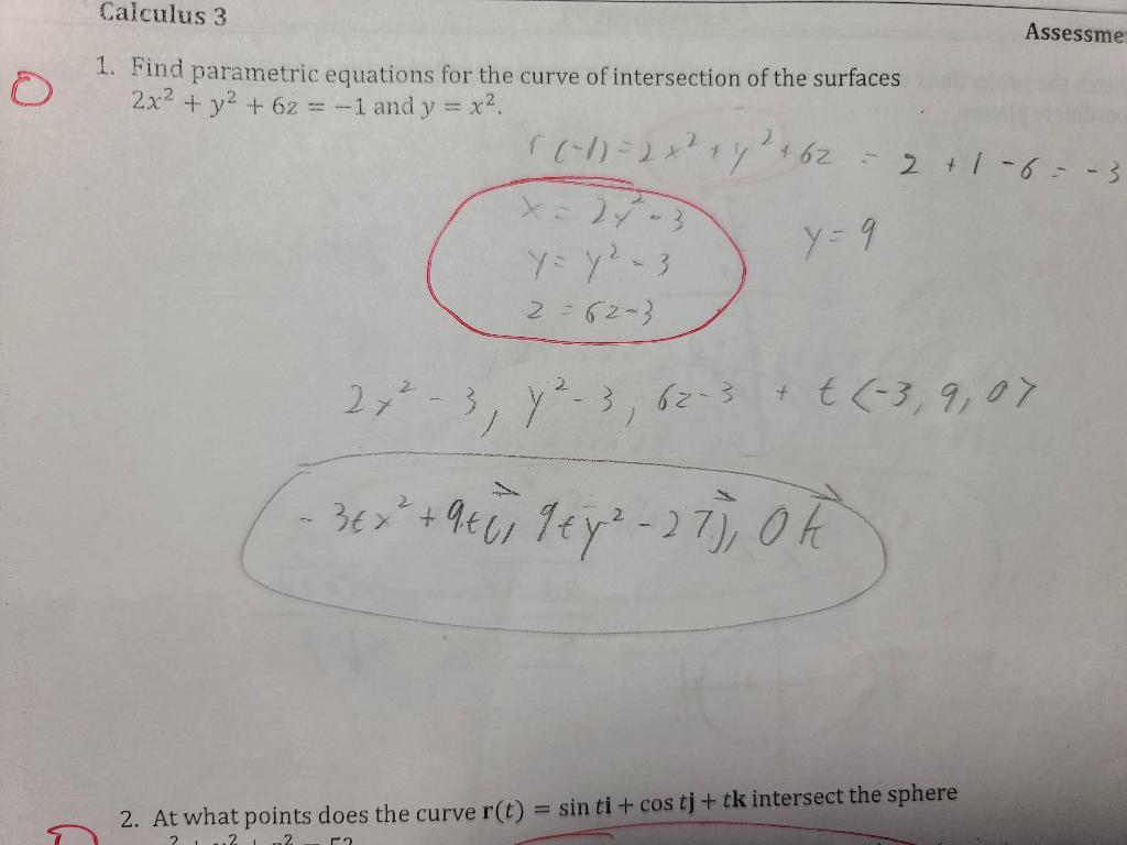 [Solved]: Calculus 3 1. Find parametric equations for the