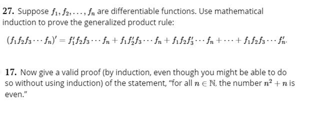Solved 27. Suppose f1,f2,…,fn are differentiable functions. | Chegg.com