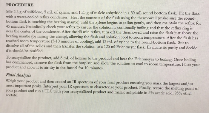 Solved Pre-lab questions 1. In today's experiment, sulfolene | Chegg.com
