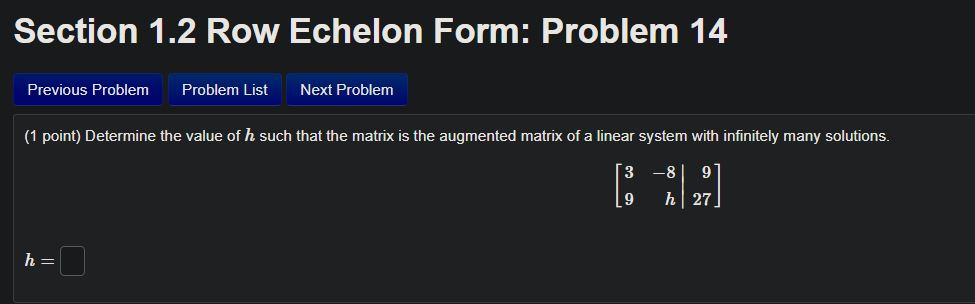 Solved Section 1.2 Row Echelon Form: Problem 14 Previous | Chegg.com