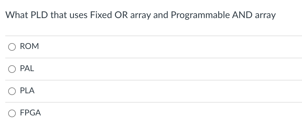 Solved What Pld That Uses Fixed Or Array And Programmable 