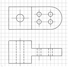 Solved Problem 3. Sketch the three multiviews of the object | Chegg.com