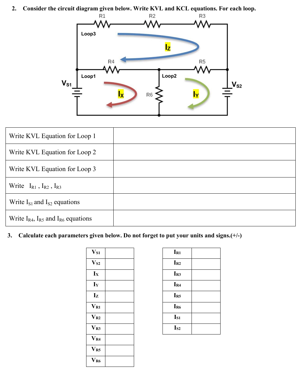 Solved Consider the circuit diagram given below. Write KVL | Chegg.com