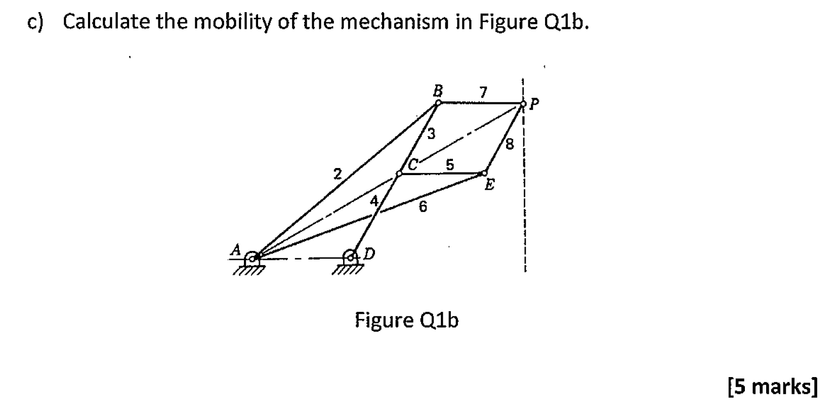 Solved c) Calculate the mobility of the mechanism in Figure | Chegg.com