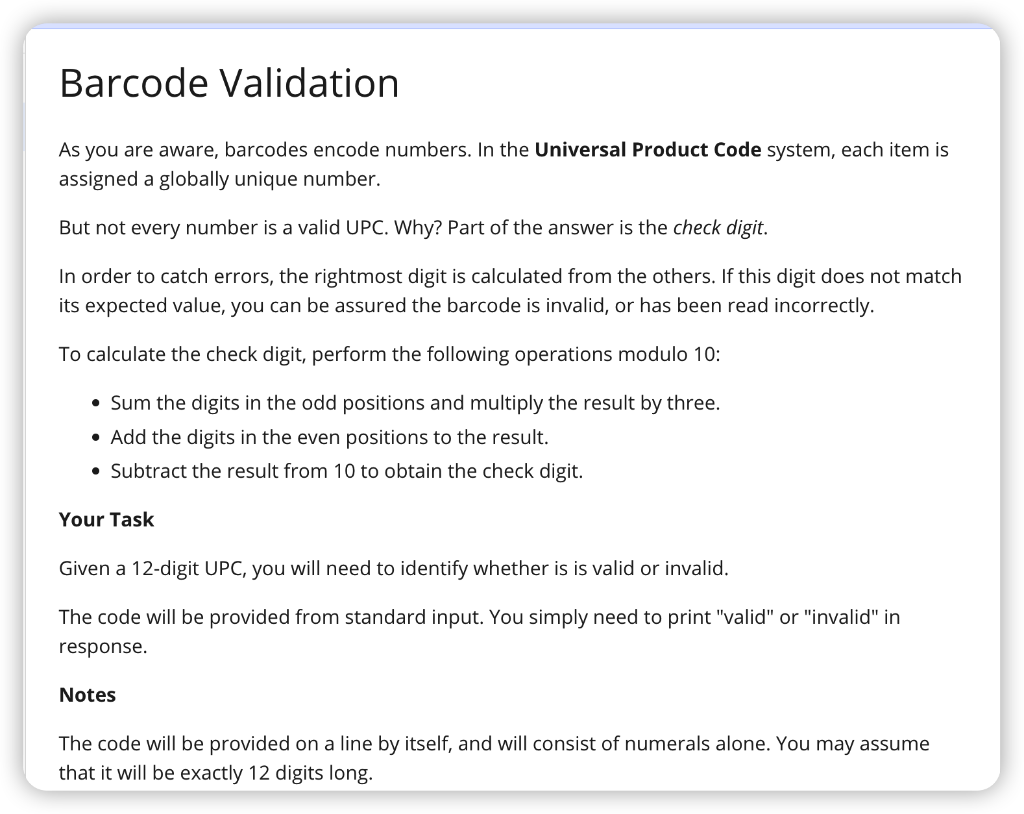 Solved As you are aware, barcodes encode numbers. In the | Chegg.com