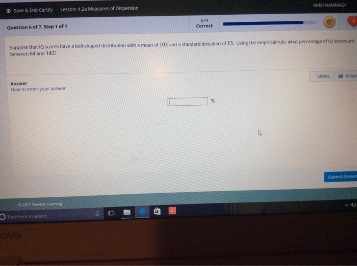 Solved o save & End Certify Lesson: 4.2a Measures of | Chegg.com