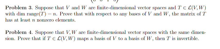Solved Problem 3. Suppose that V and W are | Chegg.com
