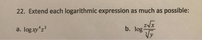 Solved Extend each logarithmic expression as much as | Chegg.com
