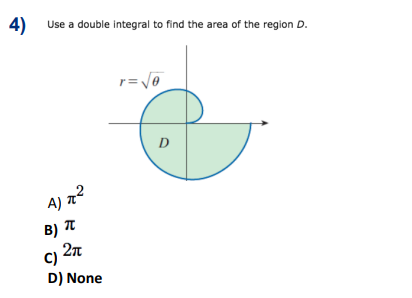 Solved 4) Use a double integral to find the area of the | Chegg.com