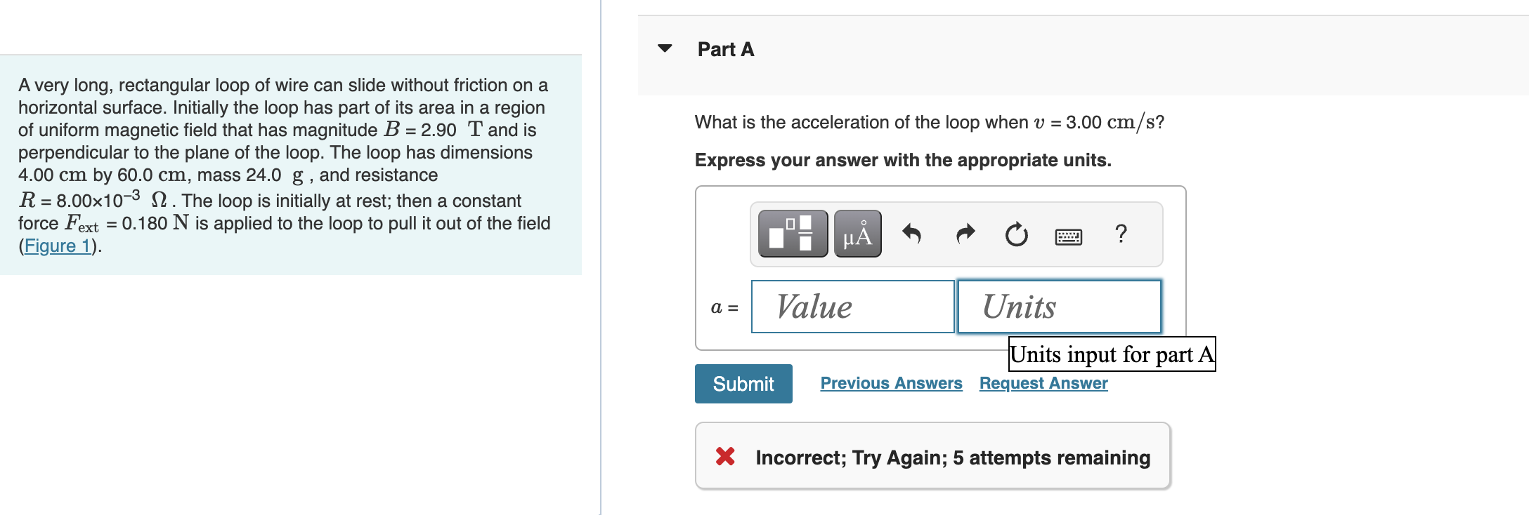 Solved A very long, rectangular loop of wire can slide | Chegg.com
