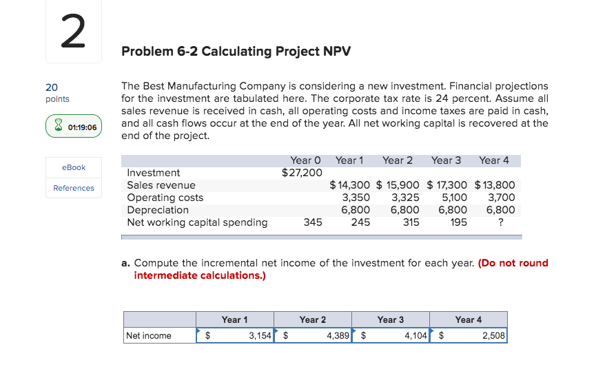 Solved 2 Problem 6-2 Calculating Project NPV 20 points The | Chegg.com