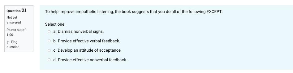 Solved To help improve empathetic listening, the book | Chegg.com