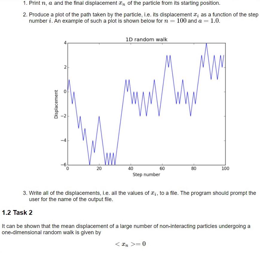 Solved 1.2 One-dimensional random walks A random walk can be | Chegg.com