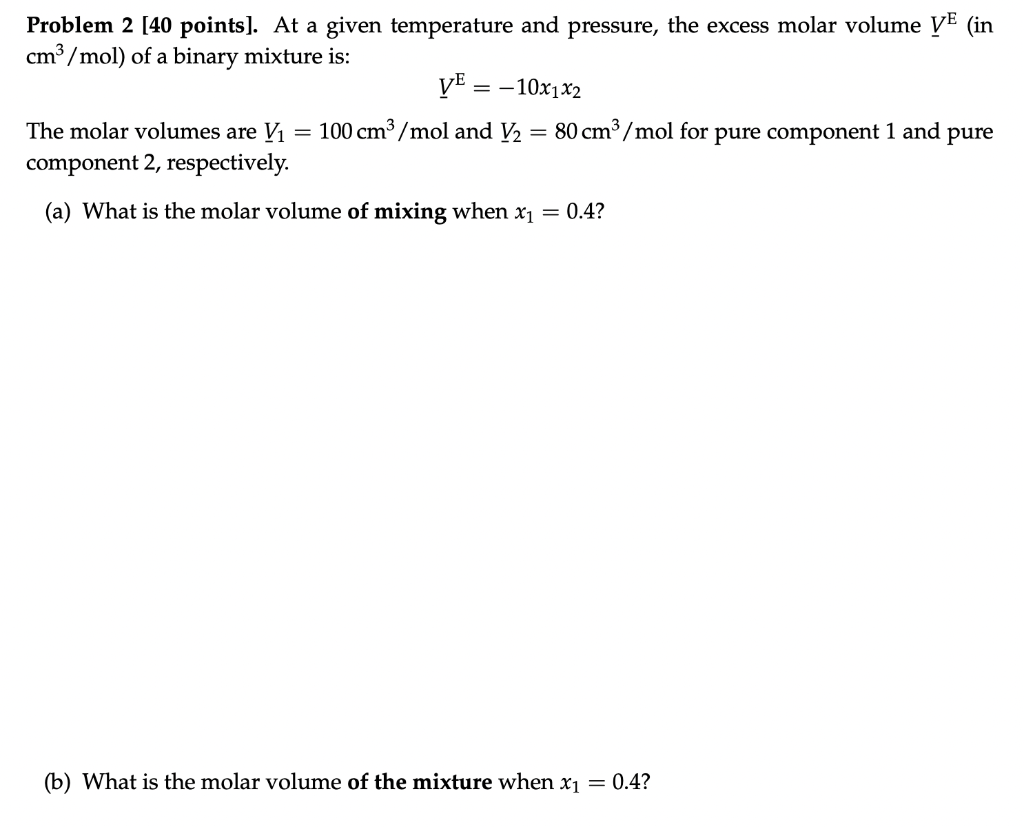 Solved Problem 2 [ 40 points]. At a given temperature and | Chegg.com
