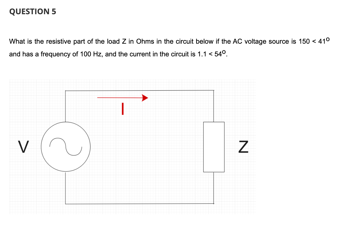 Solved QUESTION 5 What is the resistive part of the load Z | Chegg.com