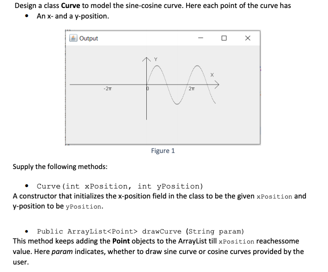 Solved Design a class Curve to model the sine-cosine curve. | Chegg.com