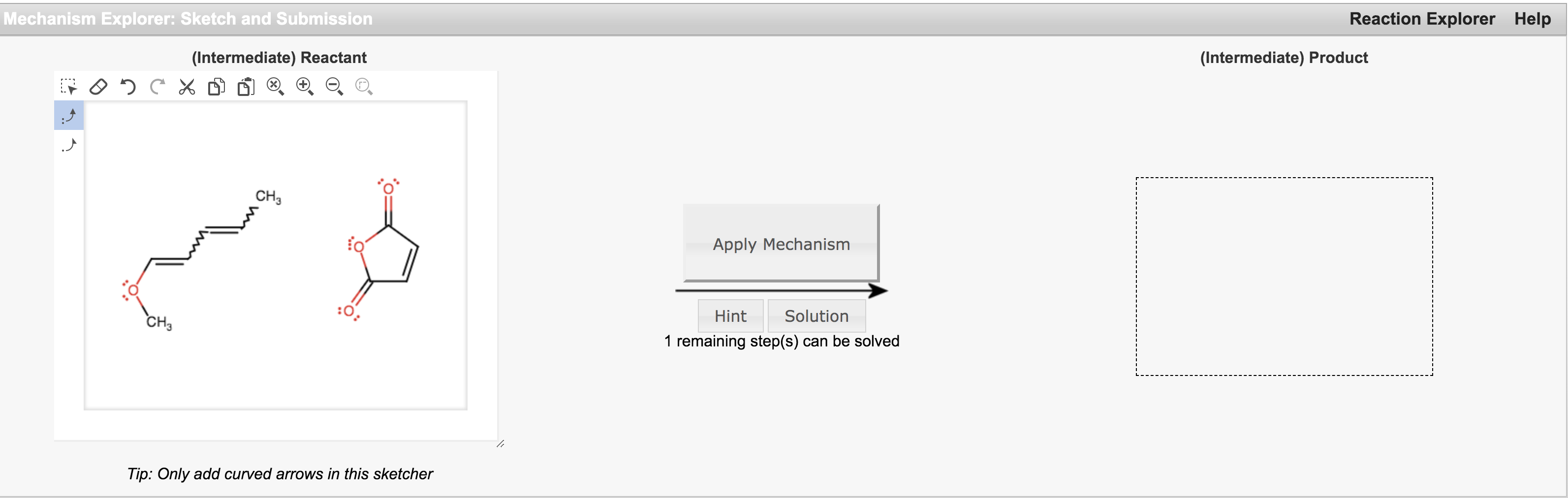 Solved Mechanism Explorer: Sketch and Submission Reaction | Chegg.com
