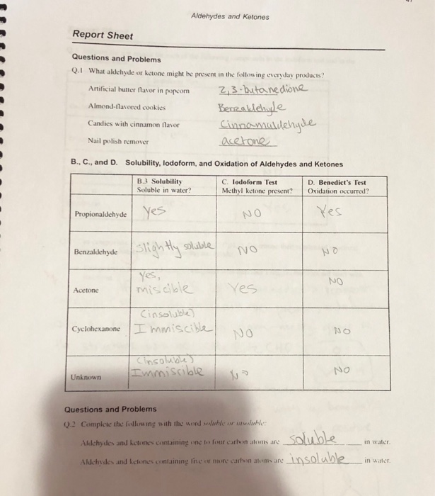 Solved Please explain the IUPACs for aldehydes and ketones, | Chegg.com