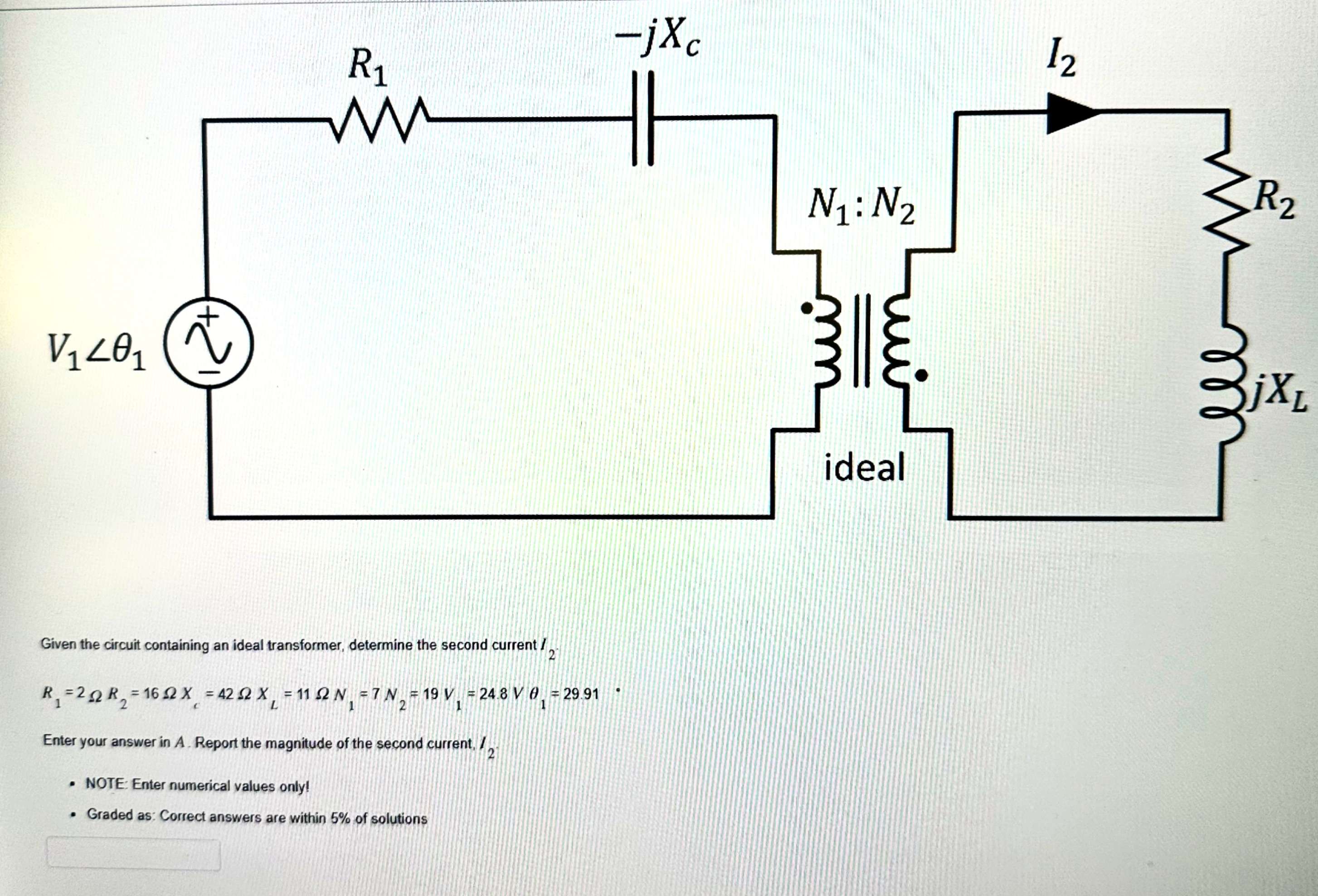 Solved Given the circuit containing an ideal transformer, | Chegg.com