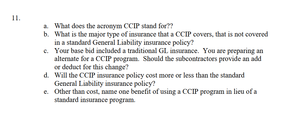 Solved 11. a. What does the acronym CCIP stand for?? b. What | Chegg.com