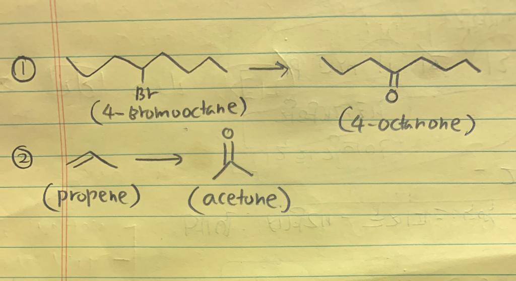 Solved 0 Br 4-Bromooctane) (4-octarione) i (propene) | Chegg.com