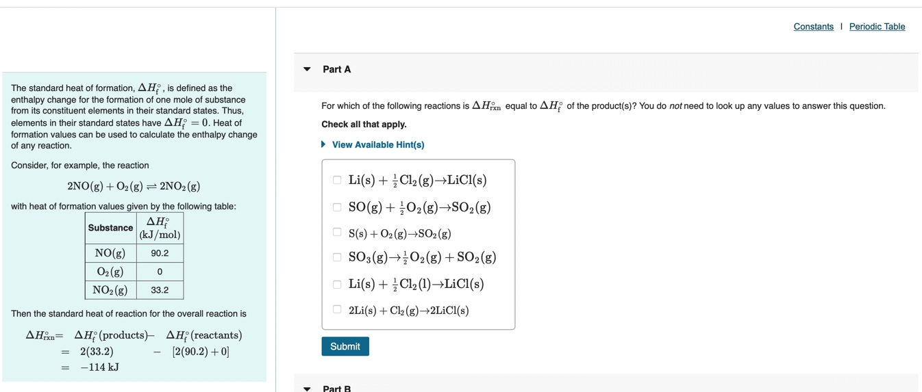 Solved The standard heat of formation, ΔHf∘, is defined as | Chegg.com
