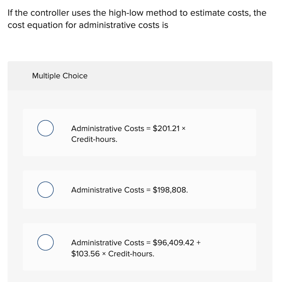 Solved If the controller uses the high-low method to | Chegg.com