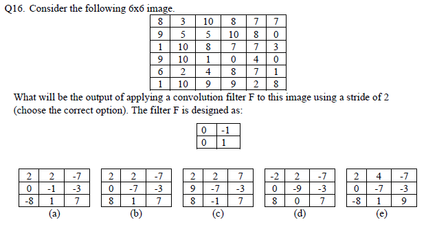 Solved Q16. Consider the following 6x6 image. What will be | Chegg.com