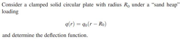Solved Consider a clamped solid circular plate with radius | Chegg.com