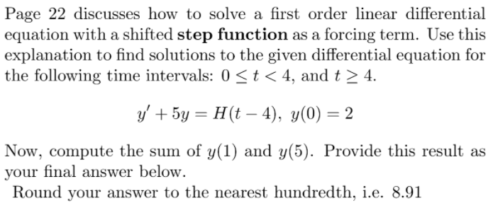 Solved Page 22 discusses how to solve a first order linear | Chegg.com