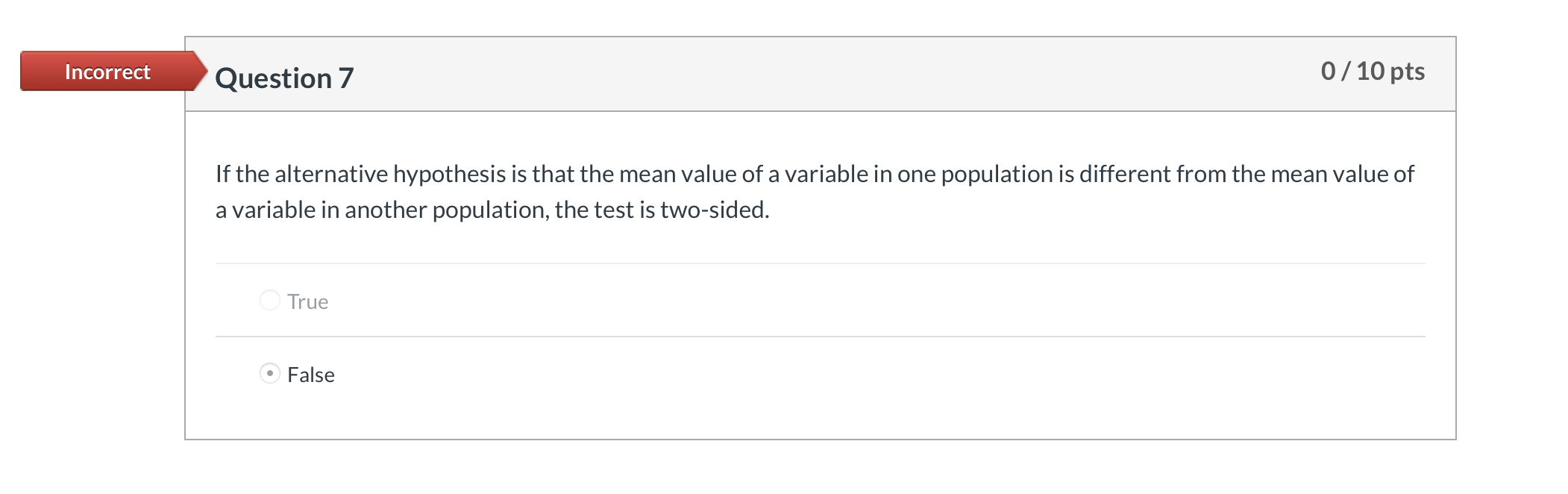 Solved Incorrect Question 7 0 / 10 pts If the alternative | Chegg.com