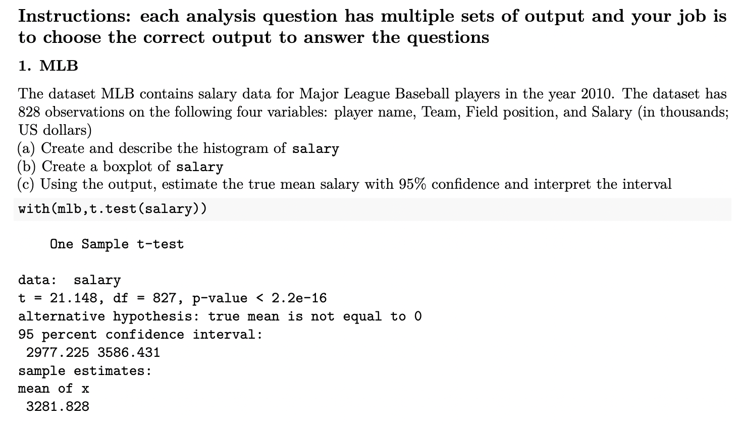 Solved Instructions: each analysis question has multiple | Chegg.com