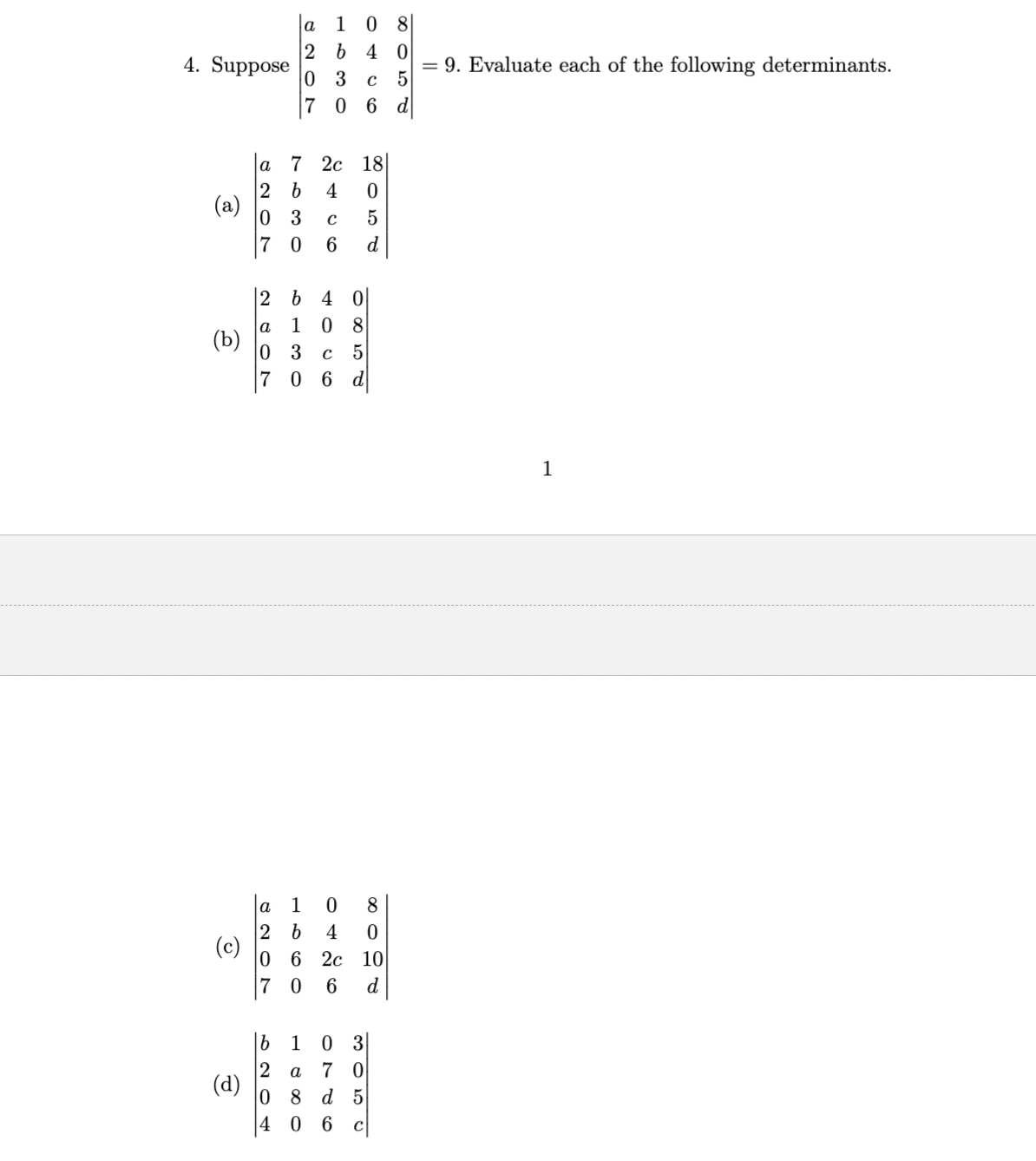 Solved Need help with 4d, thank you! The answer for a, b, c | Chegg.com