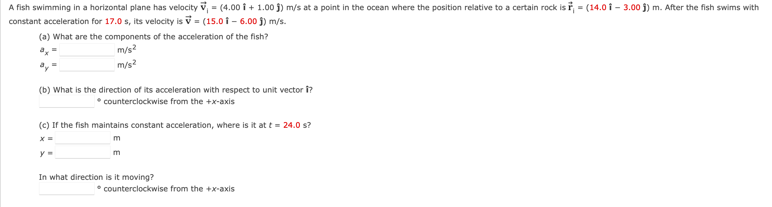 Solved constant acceleration for 17.0 s, its velocity is | Chegg.com