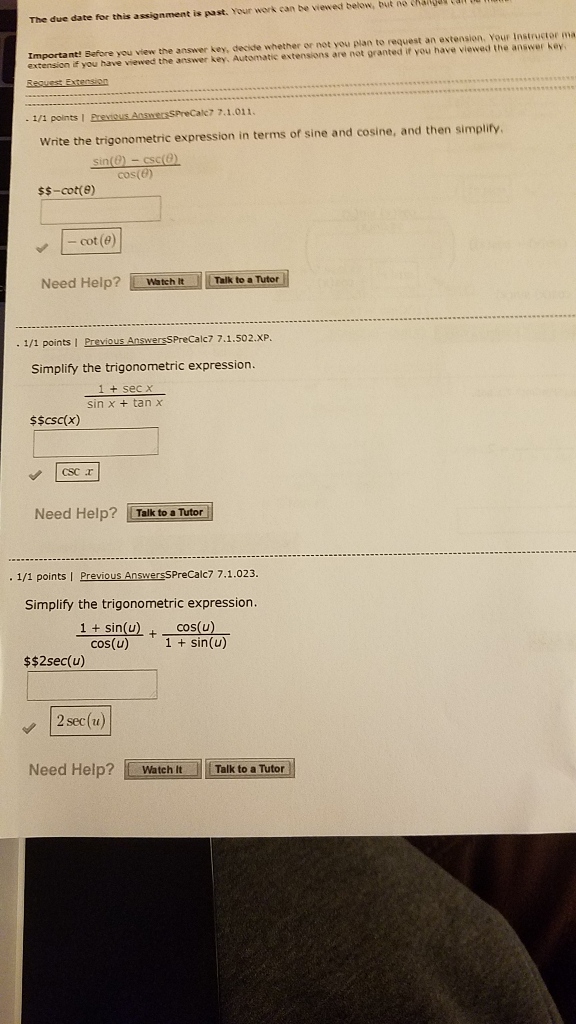 Solved The due date for this assignment is past. Your work | Chegg.com