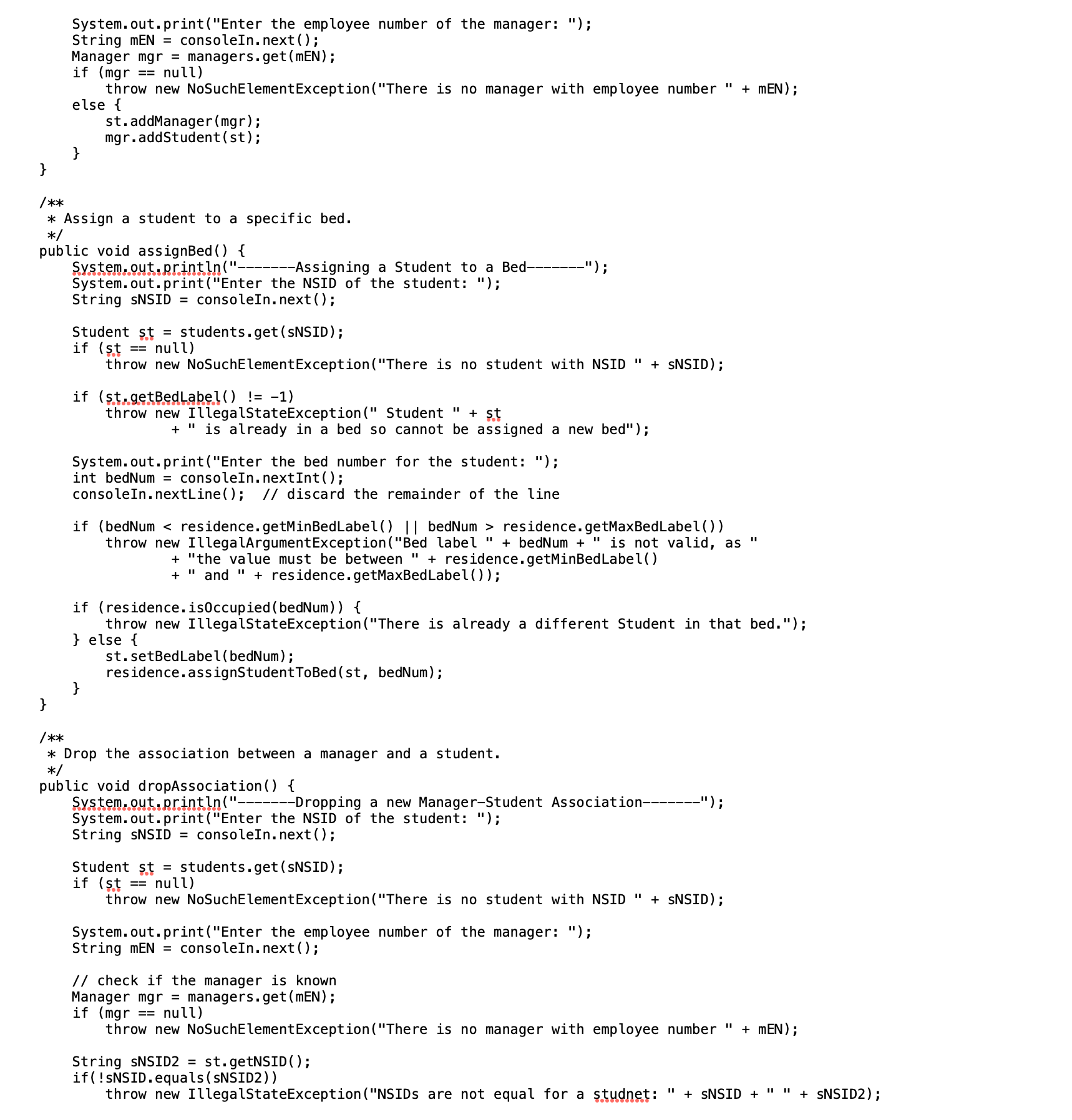 Solved Task Recall the ResidenceSystem class from Assignment | Chegg.com