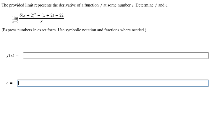 Solved The provided limit represents the derivative of a | Chegg.com