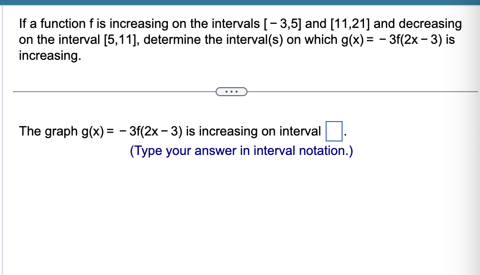 Solved If a function f is increasing on the intervals [-3,5] | Chegg.com