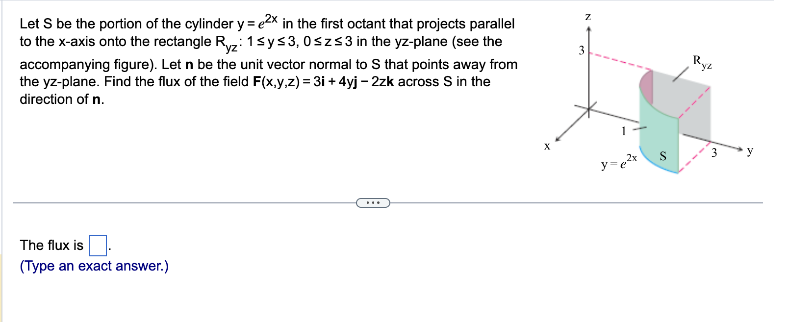 Solved Let S be the portion of the cylinder y=e2x in the | Chegg.com