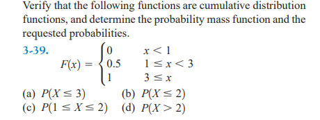 Solved Verify that the following functions are cumulative | Chegg.com