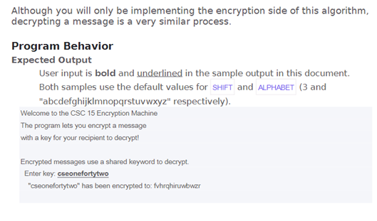 Solved CSC 15 Programming Assignment 3 Encryption Machine | Chegg.com