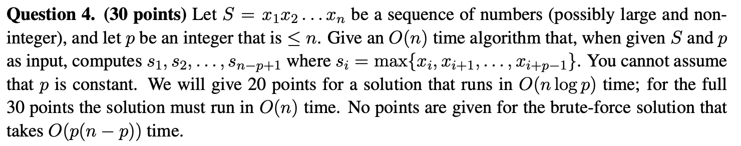 Solved I want to find an O(n) algorithm for this question, | Chegg.com