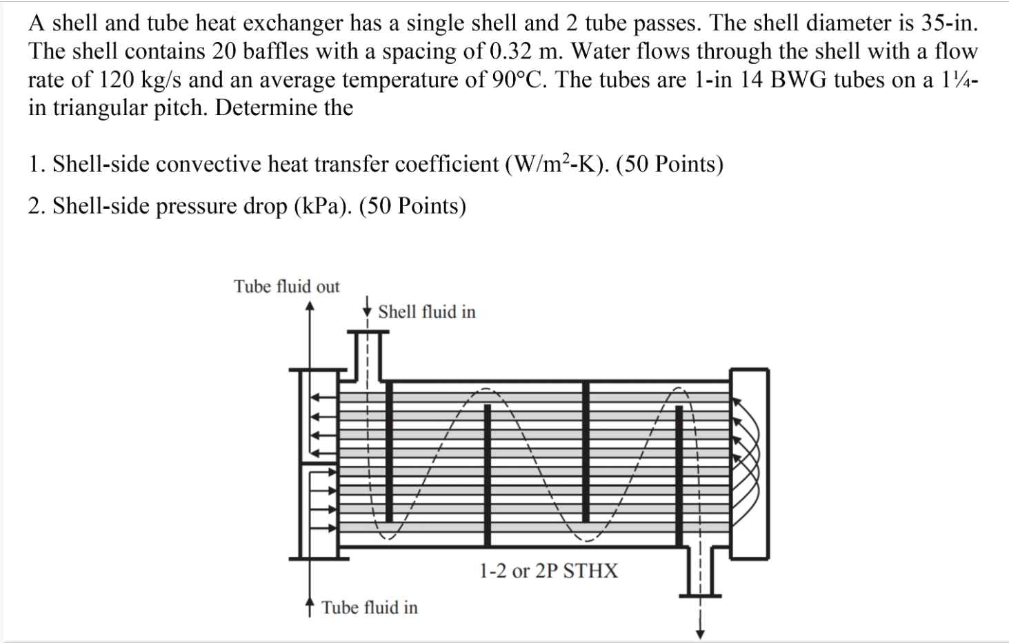 A shell and tube heat exchanger has a single shell | Chegg.com